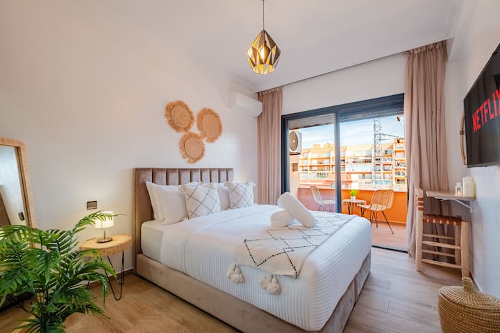 Appart Chic Geuliz • Piscine • Balcon • 2 Min Gare - Marrakesh