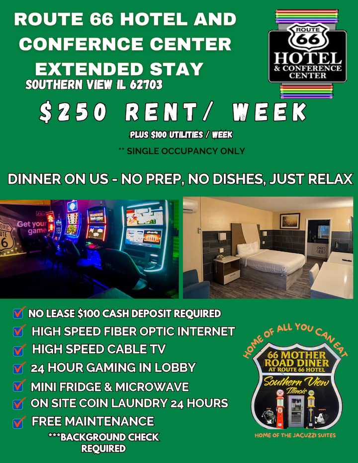 Long Term Weekly Rental. $350.00 + Tax For7 Nights - Springfield, IL