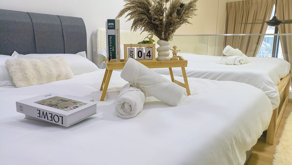 Creamy Cozy Loft @ EkoCheras Mall MRT Pool View - Airbnb