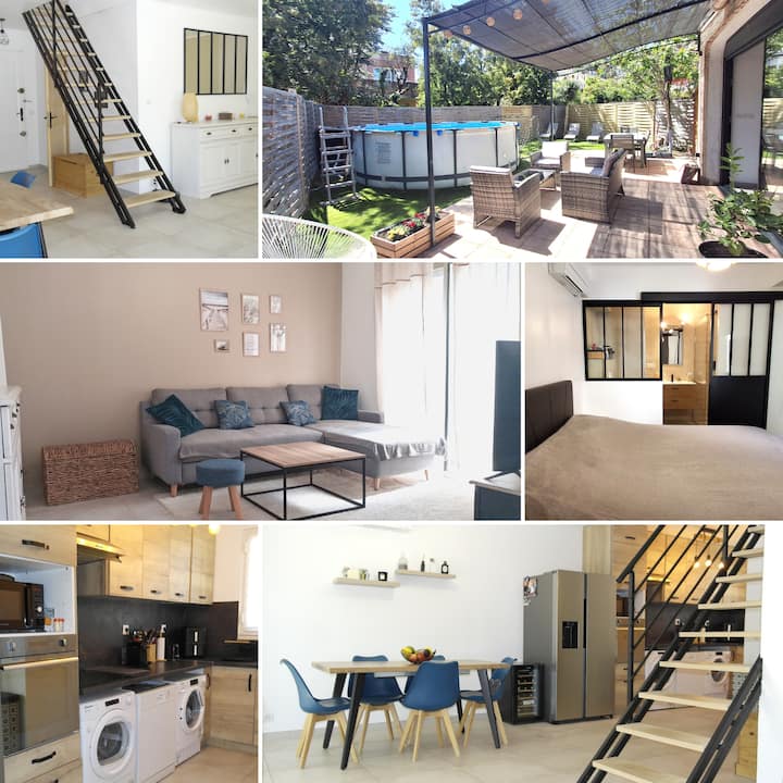 Jolie Villa Jumelée Avec Piscine Et Jardin - Mandelieu-la-Napoule