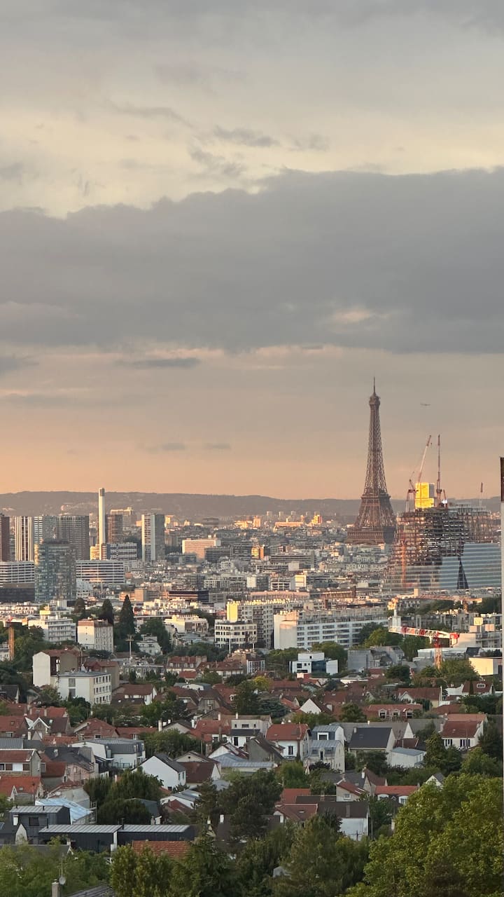 Paris Skyline & Tour Eiffel View Flat - Clamart
