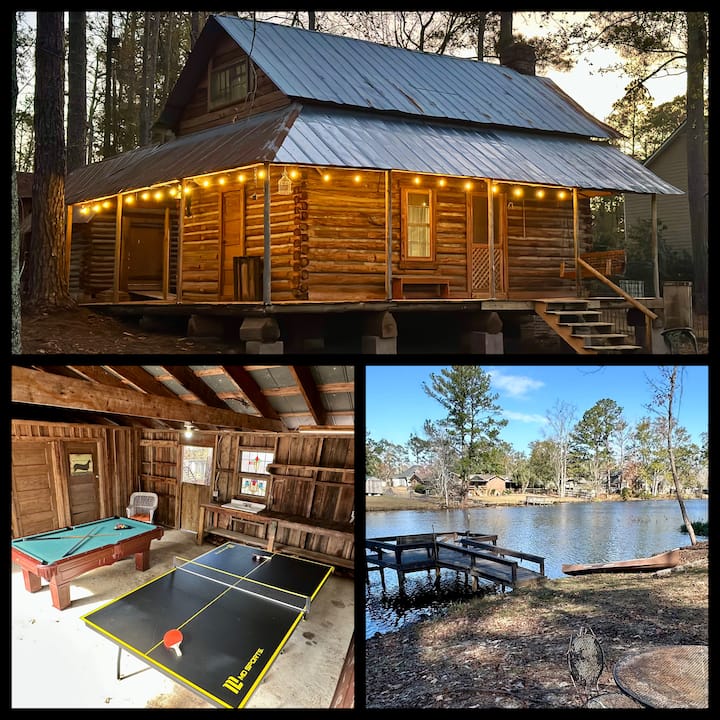 1880 Lake House Log Cabin - Game Room! Kayaks! Ac! - Douglas, GA