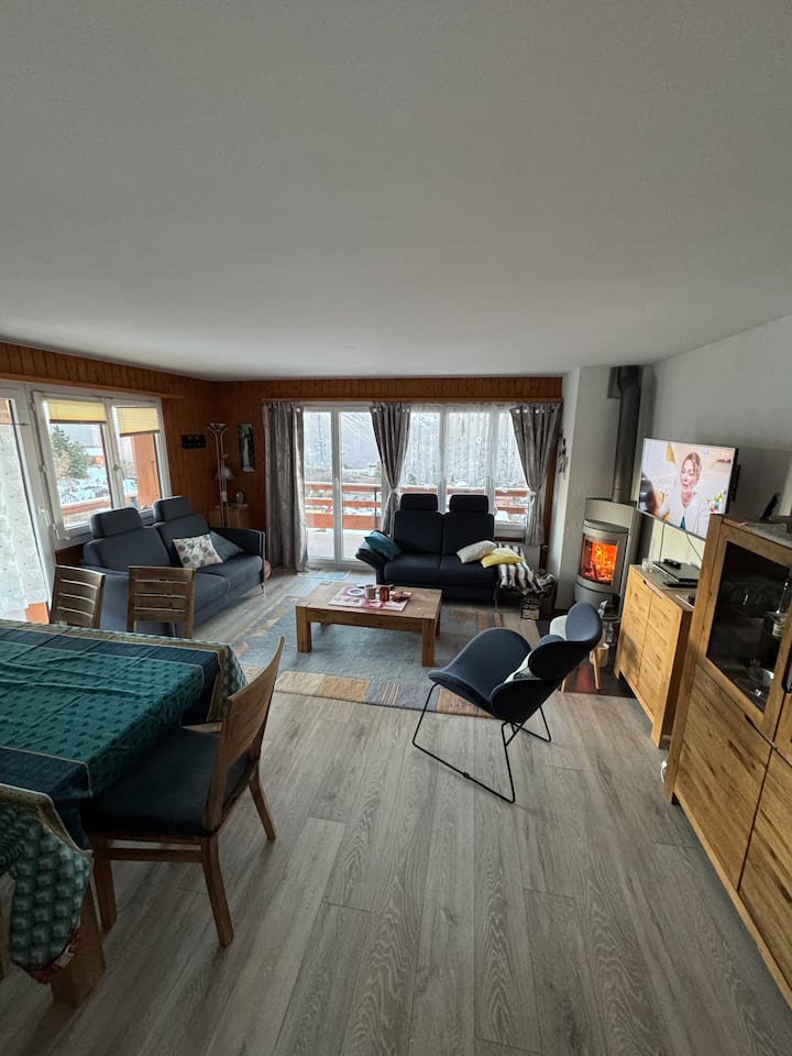 3,5 P Centre Piscine Parking Calme Vue Soleil - Nendaz