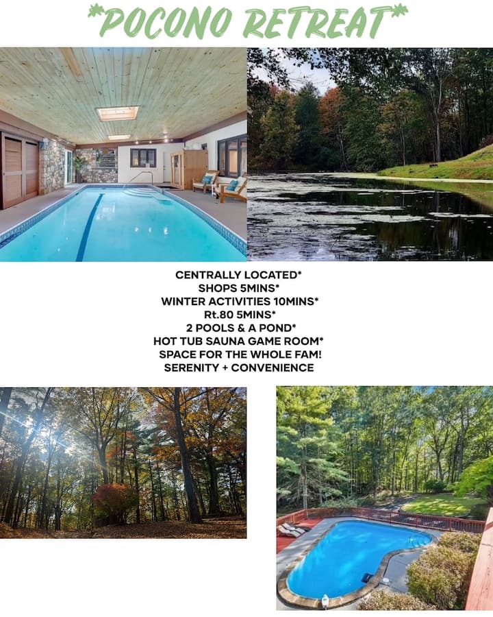 Pocono Forest Hideaway On 4 Ac Private Indoor Pool - Delaware Water Gap, PA