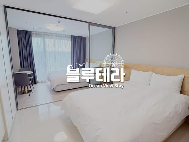1.3 오션뷰 테라스 · 트윈배드 해변도보7분 감성숙소 | 블루테라 트윈스위트 R1_ - Sokcho-si
