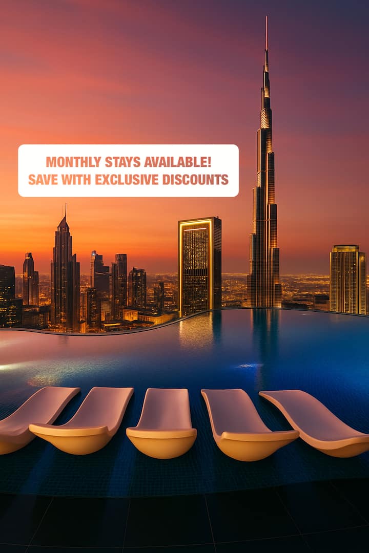 Highest Infinity Pool |Burj +Partial Fountain View - Dubai