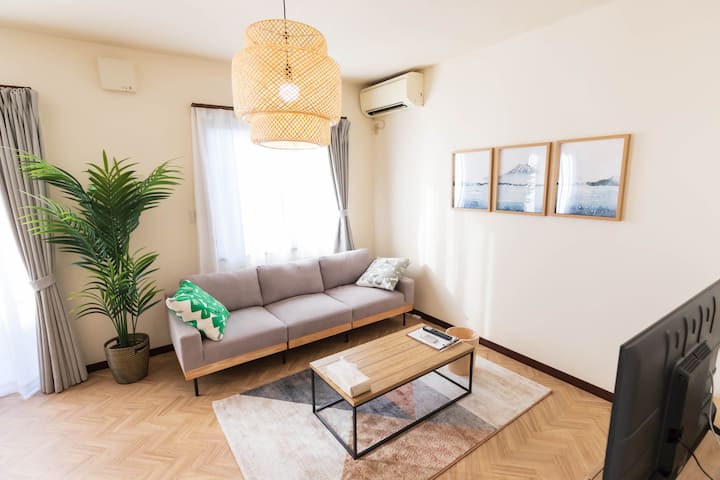 自転車無料貸出/寝室から富士山ビュー/夢の大橋15分/桜の名所龍巖淵(ryuganbuchi)15分 - Fuji