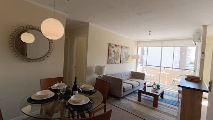 Depto. En Condo 1d1b, A/c, Wifi, Estacionamiento - Curicó