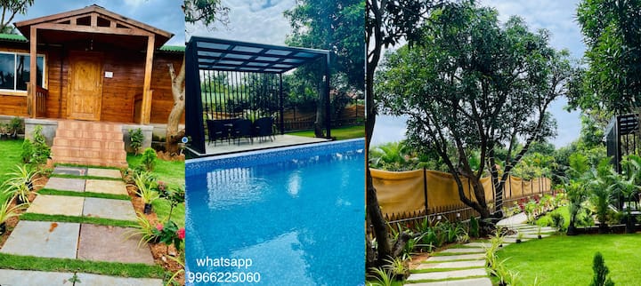 Luv Wooden Farmhouse With Private Pool - Hyderabad