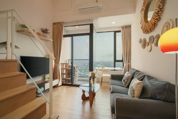 1br Duplex | Mrt Rama 9 Cbd | Sky Pool | 2 Guests - Bang Kapi District