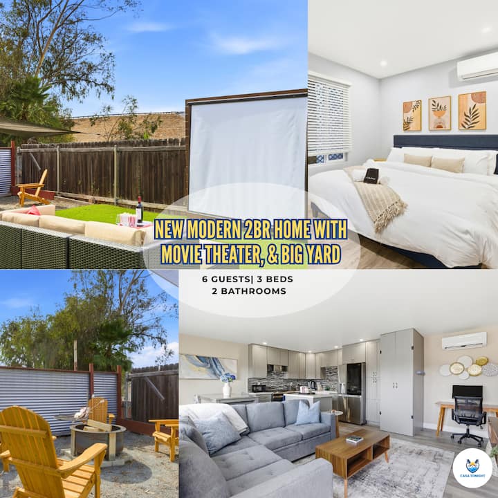 New Modern 2br Home With Movie Theater, & Big Yard - La Mesa, CA