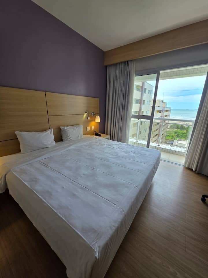 Flat Com Varanda Vista Mar Em Santos - 산투스