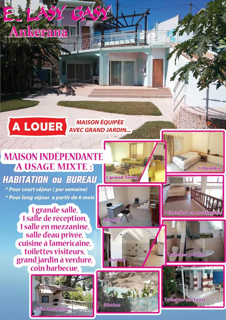 Quartier Calme
Accès Voiture
Grand Jardin
Piscine - Antananarivo