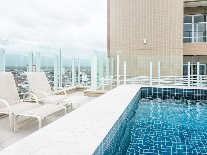 Tm027 • Piscina • Churrasq E Sauna No Boqueirão - São Vicente
