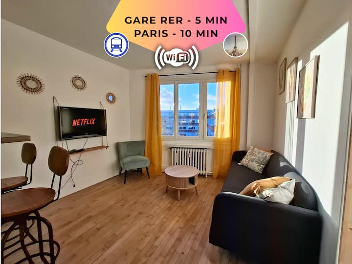 Le Panoramique, City-center, Vue Dégagée - Confort - Maisons-Alfort