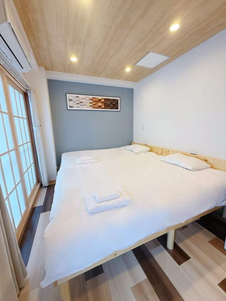 銀船B5室 上野徒步8分钟 新装一室一厅一卫双床 五交通线直达浅草秋叶原新宿築地六本木 邻商超药妆 - Akihabara