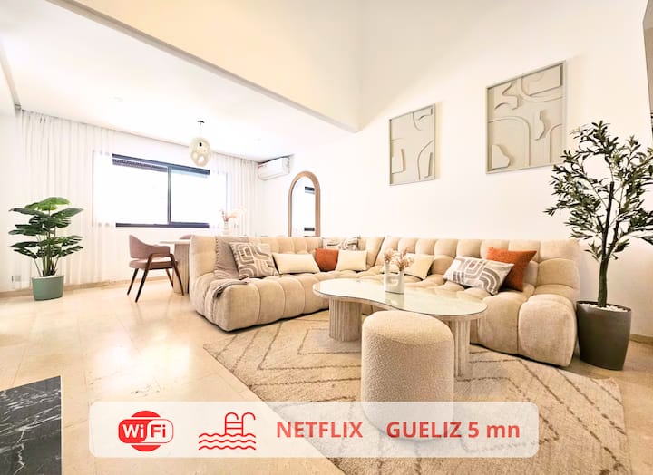 Duplex Raffiné, Piscine, Terrasse, Parking/ Guéliz - Morocco