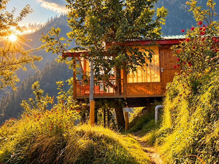 Private Himalayan Treehouse | 360° Mountain Views - Jibhi