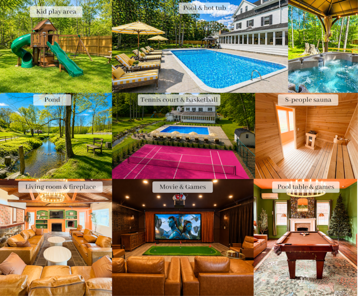 6000sf 8br Grand Resort Villa|pool|tennis|sauna - Stroudsburg, PA