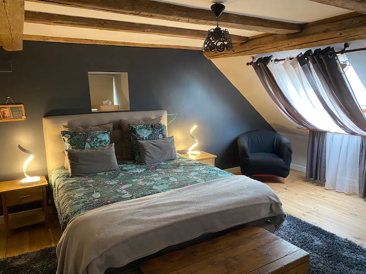 Chambre Avec Grand Lit Double, Accès Piscine L’été - Sarrebourg