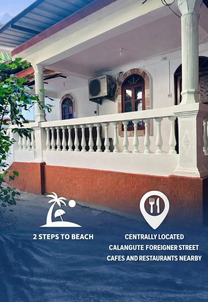 2 Steps To Beach Villa Calangute Candolim Stay - Goa