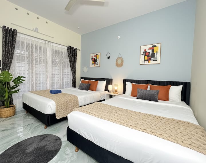 Var - Bamboo Haus: Ac 4 Rooms, 7 Min Walk To Beach - Varkala