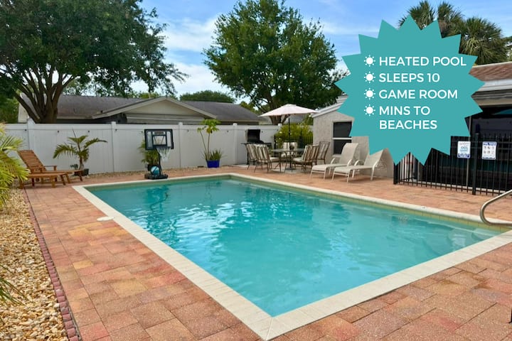New Cozy 4br Paradise - Free Heated Pool+game Room - Pinellas Park, FL