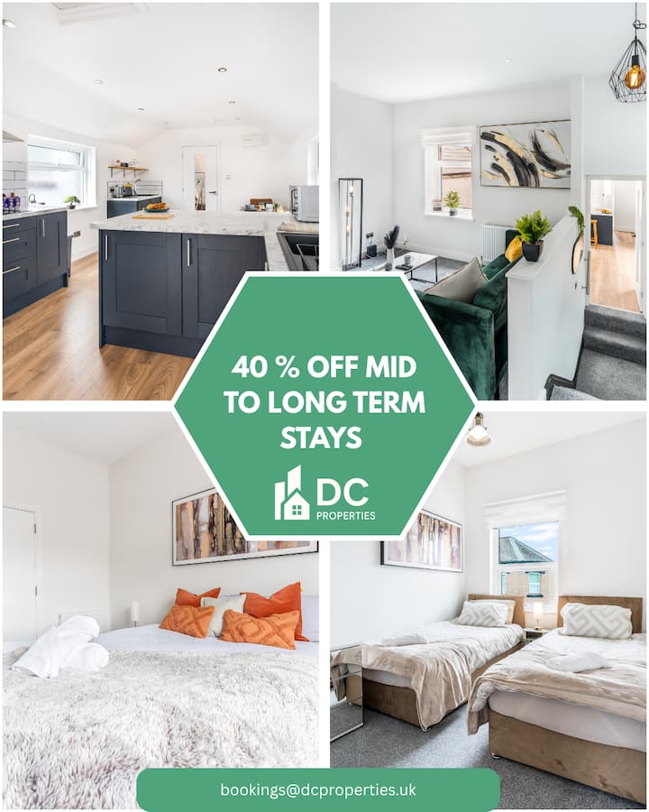 40% Off Long Stays Church Rd Flat 1 With Parking - Newport