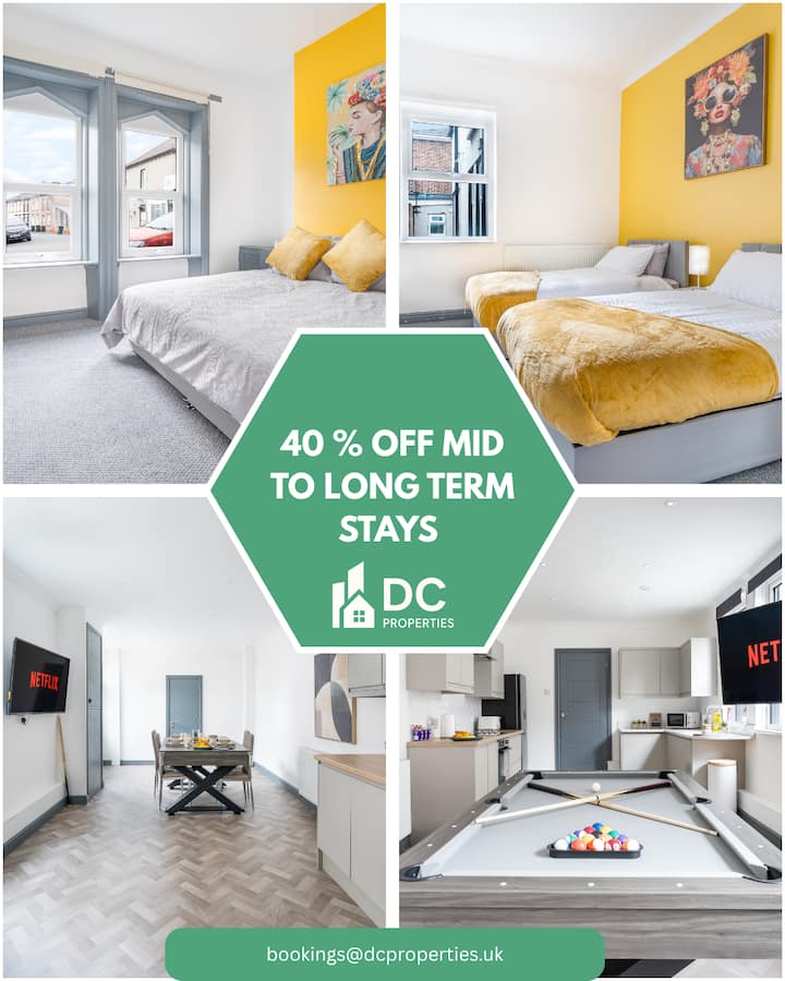 40% Off Long Stays Church Rd Flat 2 + Pool Table - Newport