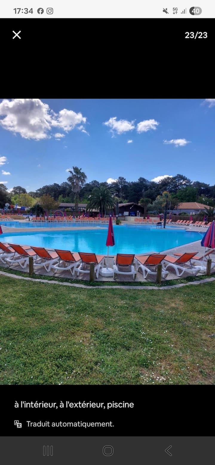 Mobil Home Dans Camping Les Viviers Au Cap Ferret - Lège-Cap-Ferret