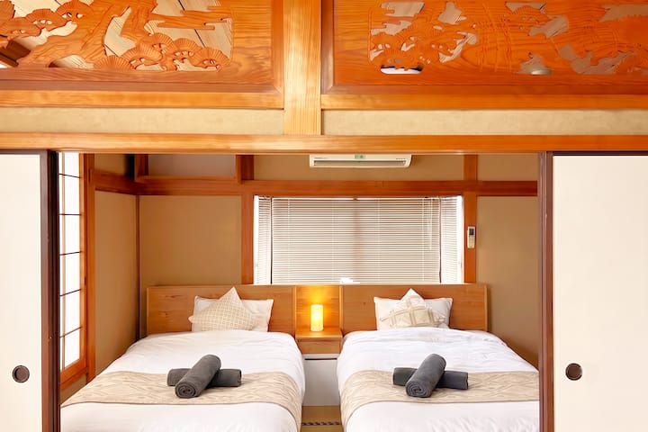 スーパー・コンビニ目の前/無料P/落ち着く和風一軒家/3寝室6ベッド/余白kawashiristay - Kumamoto