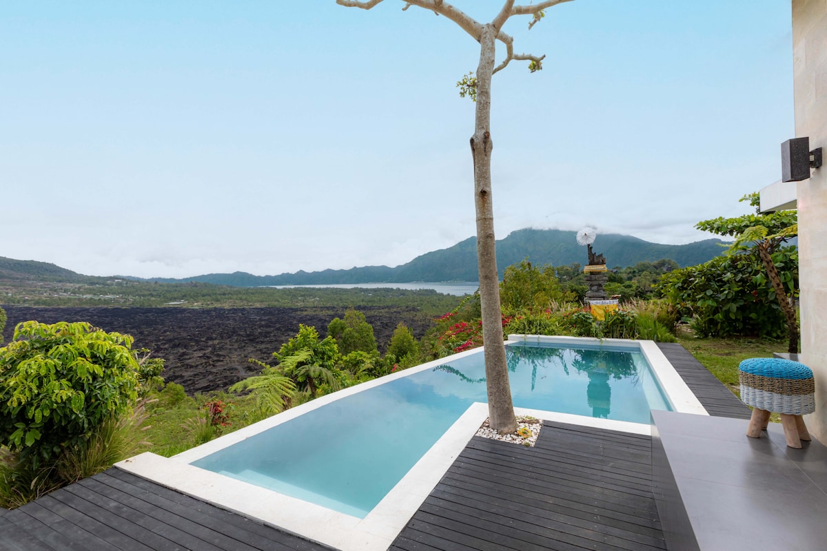 Chambre familiale avec vue imprenable sur le mont Batur - Cabanes à ...