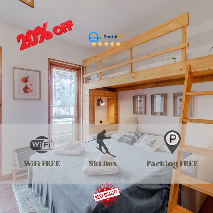 [Vicino Centro E Piste Sci]
Wi-fi E Parking Gratis - Sauze d’Oulx