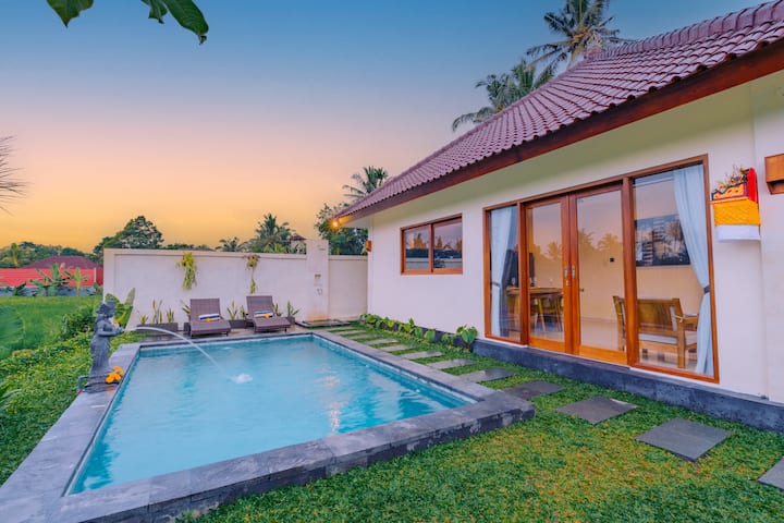 Ubud Privat Villa With Pool And Rice Field View - 우부드
