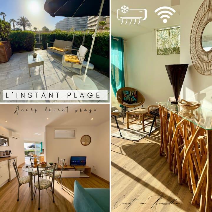 "L'instant Plage" Direct Mer -Clim -Wifi & Confort - Canet-en-Roussillon