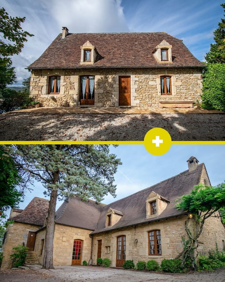 2 Maisons Périgourdines Pour 23 Personnes - Le Bugue