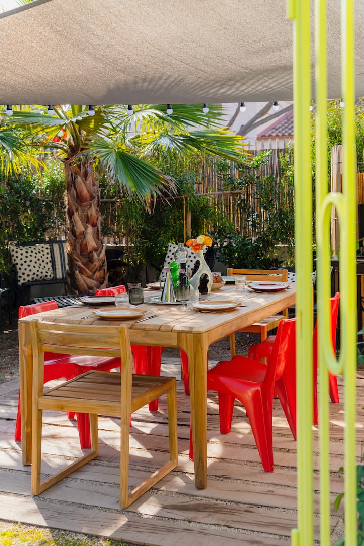 N°5 Maison Design, Jardin-garage-clim-plage à Pied - Porquerolles