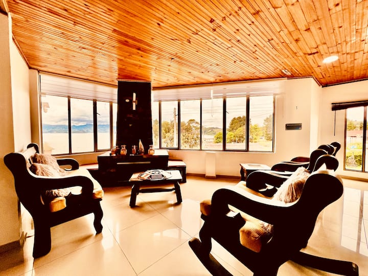 Cabaña Con Jacuzzi Y Vista Al Lago De Tota - Aquitania