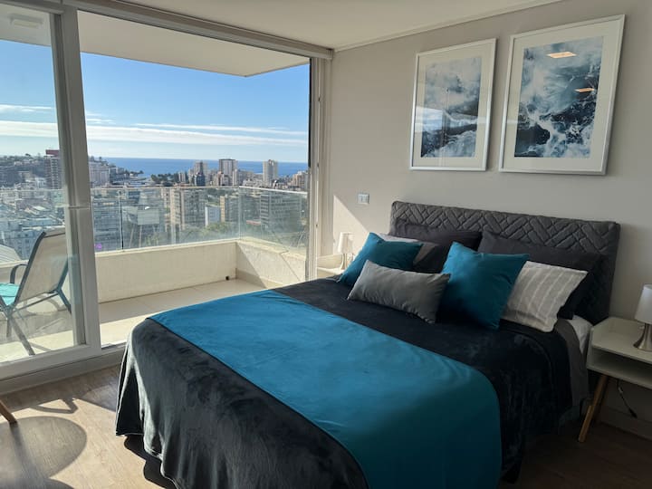 Lujoso Studio, Vista Y Ubicación - Super Anfitrión - Viña del Mar