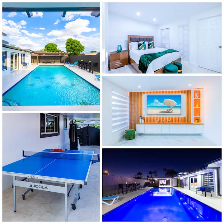 Luxury Modern Stay /Miami/pool Htr/od/kitchen/game - Hialeah, FL