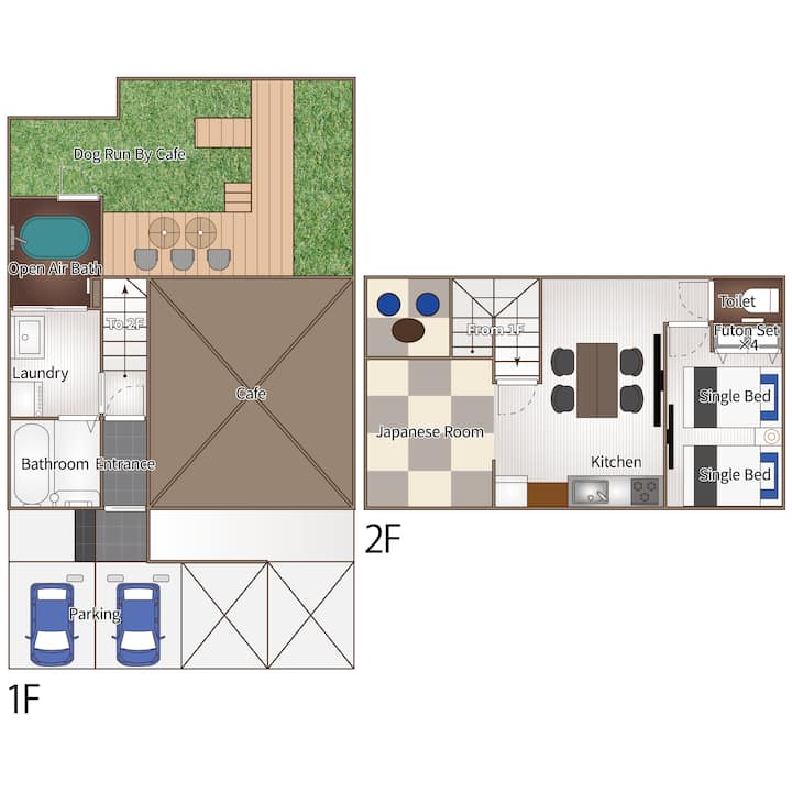 Dog Run / Pet-friendly /Two Bedrooms /Free Parking - Shiga