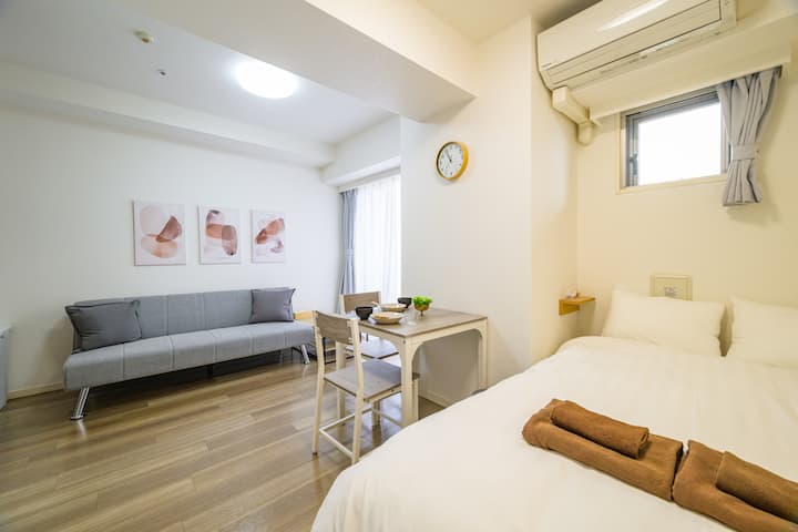 【1月限定割引】人気の新宿エリア|東新宿駅3分|14階・夜景が綺麗な高層階ステイ|最大3名モダン1k - 시부야구