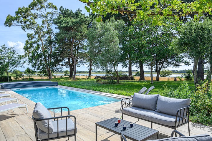 Villa Calypso : Longère Avec Piscine Vue Mer - Vannes