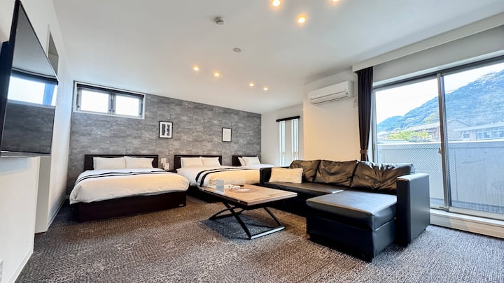 【洗濯乾燥機完備】門司港で広々ステイ｜家族・3世代旅行に最適！ダブル＆シングルの最大6名 - 기타큐슈시