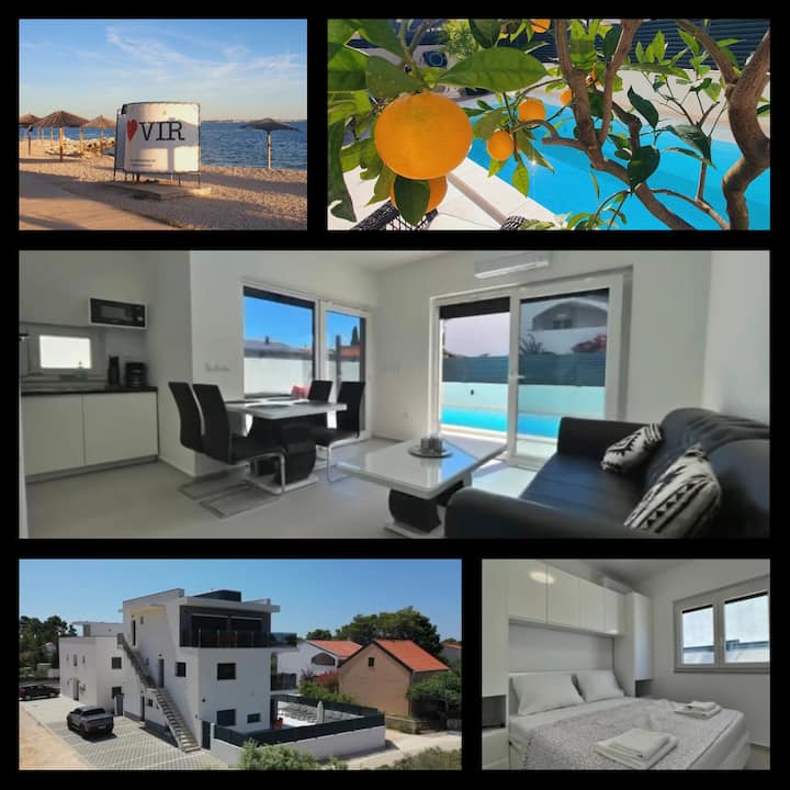 Exklusive Ferienwohnung, Privatpool, Insel Vir - Vir