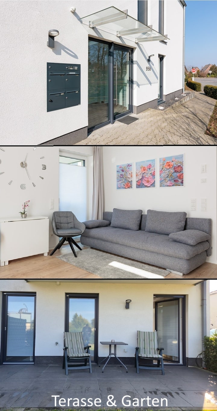 Modernes Apartment + Terrasse, Garten & Parkplatz - Mettingen