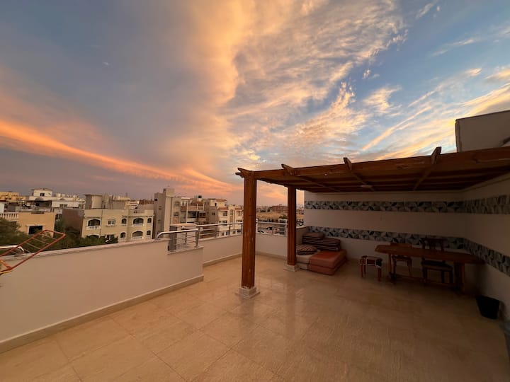 ‏Stylish Rooftop With Sea View In ‏El Helal - Hurghada