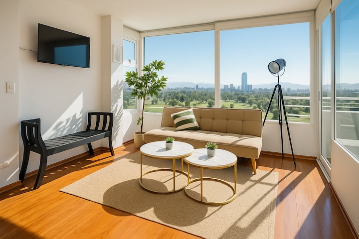 Depa A Pasos De Mall Parque Arauco, Vista Al Golf - Vitacura