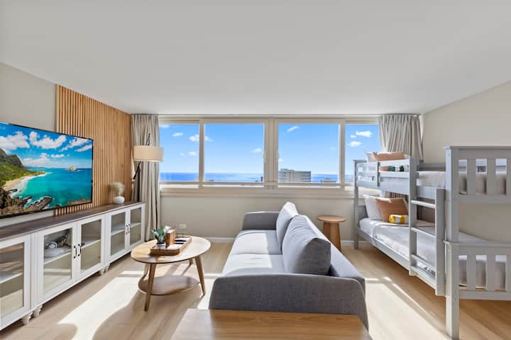 36f-modern Upscale Ocean View 1br-waikiki Beach! - Honolulu
