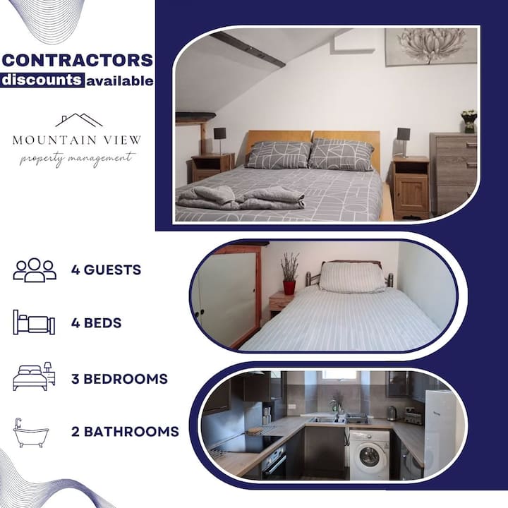 宽敞的三卧现代公寓 | 适合承包商入住 | 免费停车及长住优惠 | 临近商店、酒吧和外卖餐厅 - Cockermouth